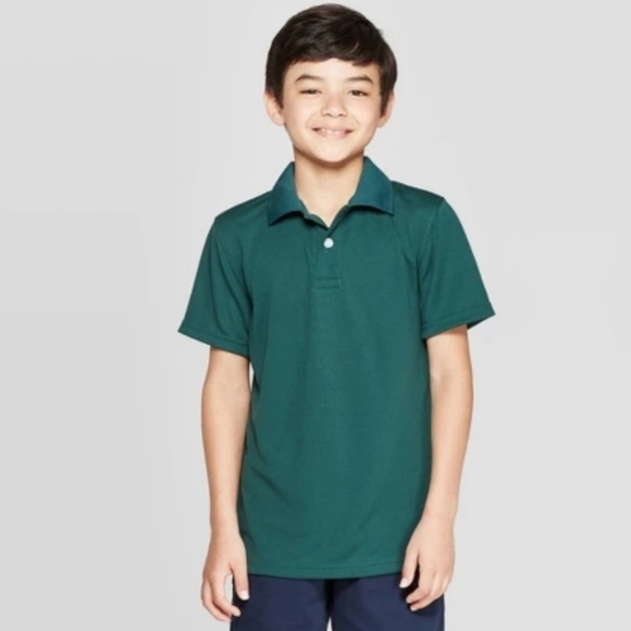 Cat & Jack | Shirts & Tops | Cat Jack Green Uniform Polo Shirt | Poshmark